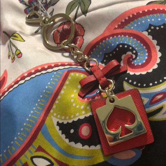 kate spade | Accessories | Kate Spade Key Fob Chain Cut Out Heart Red ...
